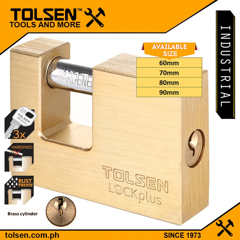 Industrial Brass Shutter Padlock (60mm| 70mm | 80mm | 90mm) w/ 3 Keys ...