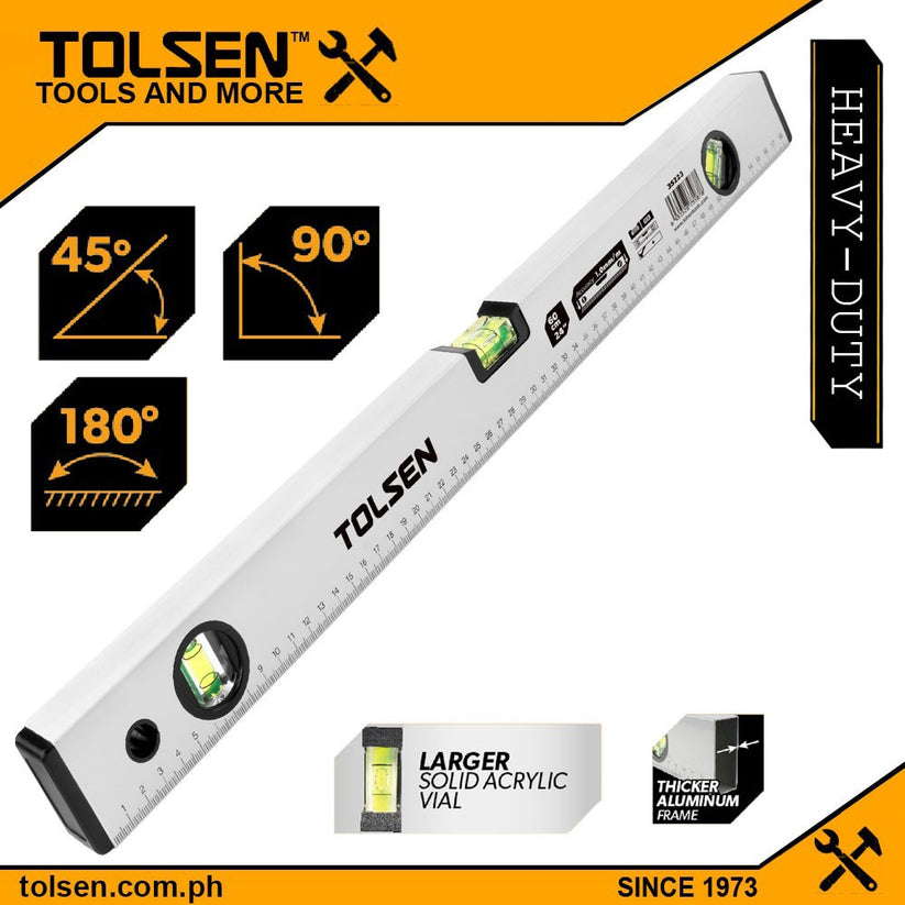 SPIRIT LEVEL WITH SCALE READING (16"/24"/32"/40"/48"/60"/80") – Tolsen ...