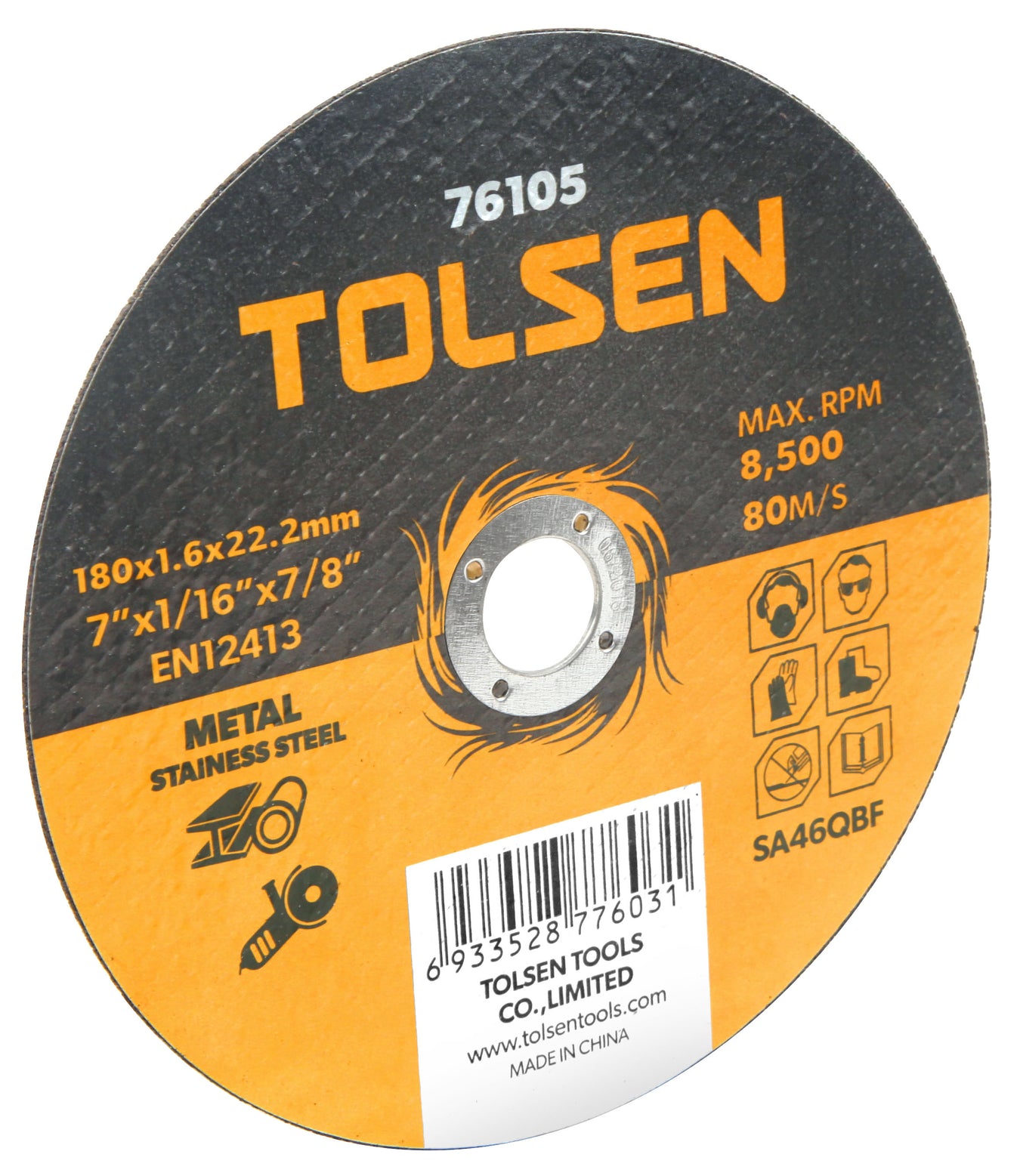 FLAT CUTTING OFF WHEEL FOR METAL & STAINLESS STEEL – Tolsen Tools ...