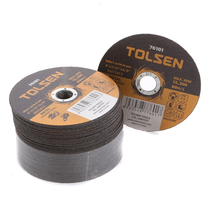 FLAT CUTTING OFF DISC 4" 105X1.2X16MM (10 PCS) – Tolsen Tools Philippines