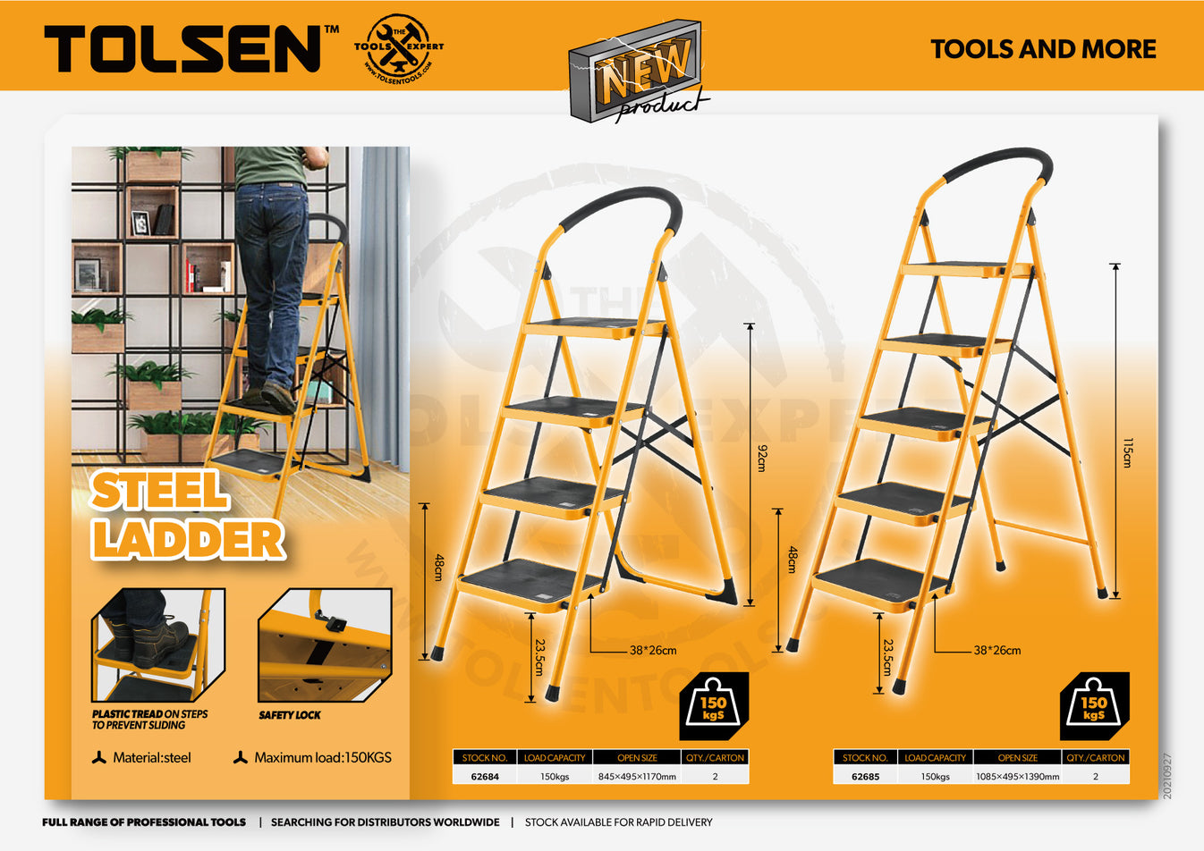 Industrial Steel Ladder 150KG (2 Step 3 Step 4 Step 5 Step) – Tolsen ...