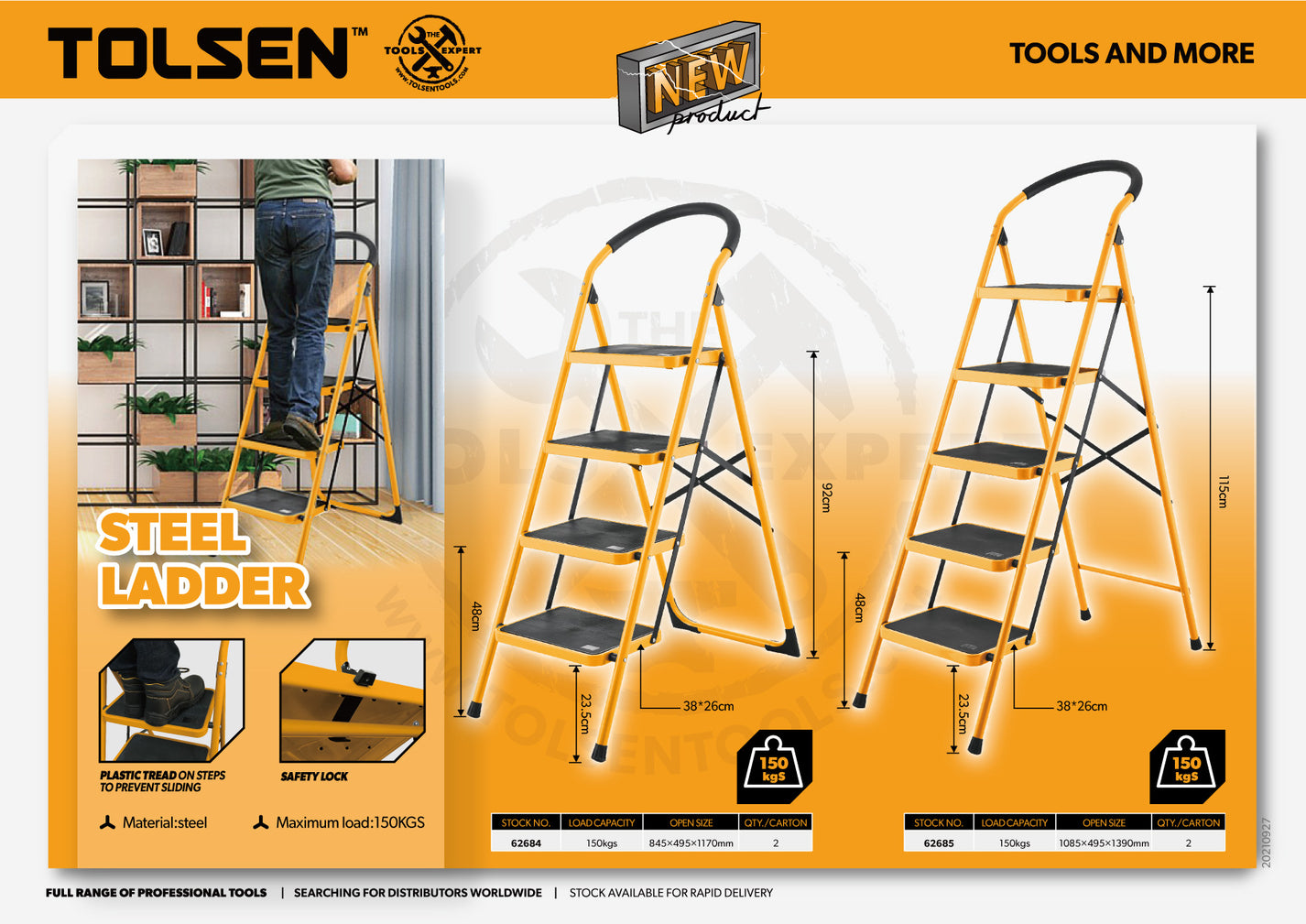 Industrial Steel Ladder 150KG (2 Step 3 Step 4 Step 5 Step) – Tolsen ...